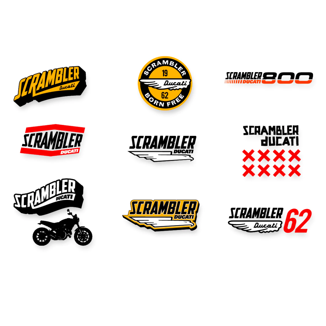 Ducati Scrambler Lifestyle Logo Sticker Set | Ducati Bros | Ducati ...